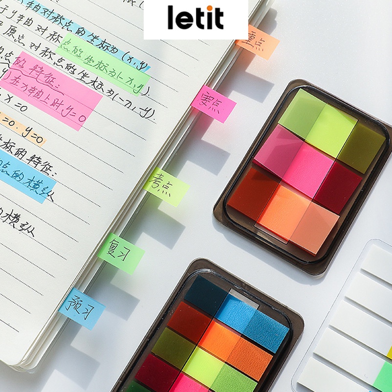 Letit PET Index Sticky Box Sticky Note Fluorescent Sticky Notes School ...