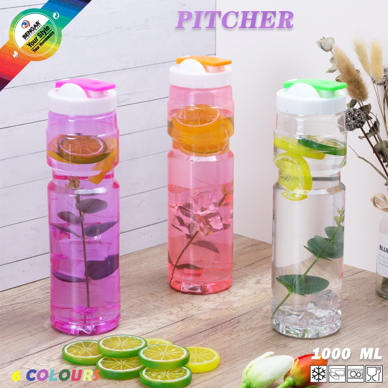 Hqc Classy Pitcher Drinking Slim Body 1 Liter Water Jug Easy Flip Cap ...