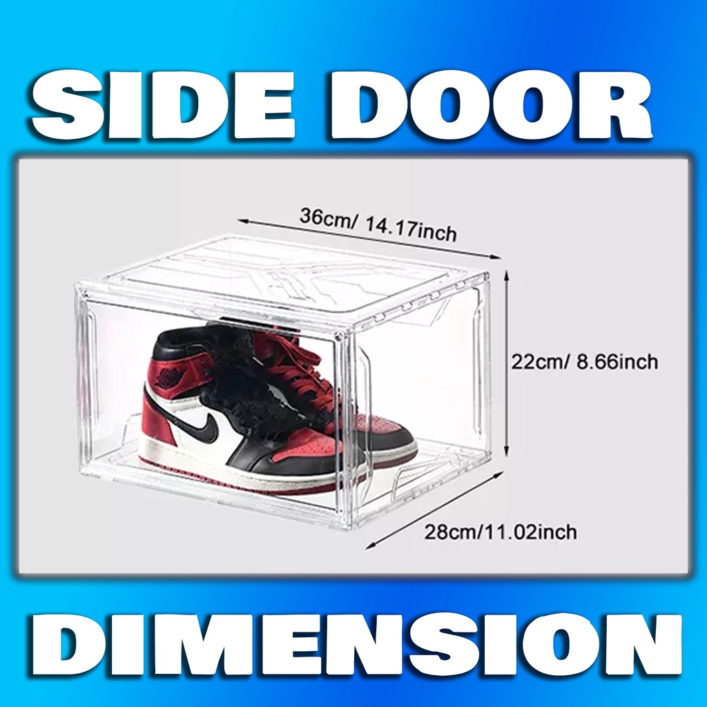 10 PC ACRYLIC QUALITY STACKABLE SHOEBOX WITH MAGNETIC FRONT / SIDE DOOR ...