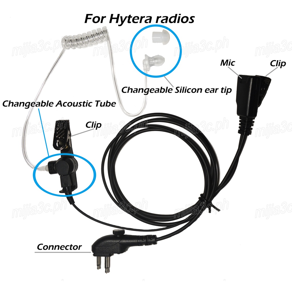 Acoustic Tube Headset Earpiece for Hytera PD408 PD488 PD508 PD568 TC500 ...