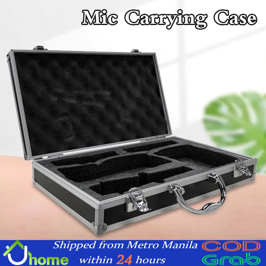 【SOYACAR】Aluminum Microphone Case Mic Carrying Case Storage Box Toolbox ...