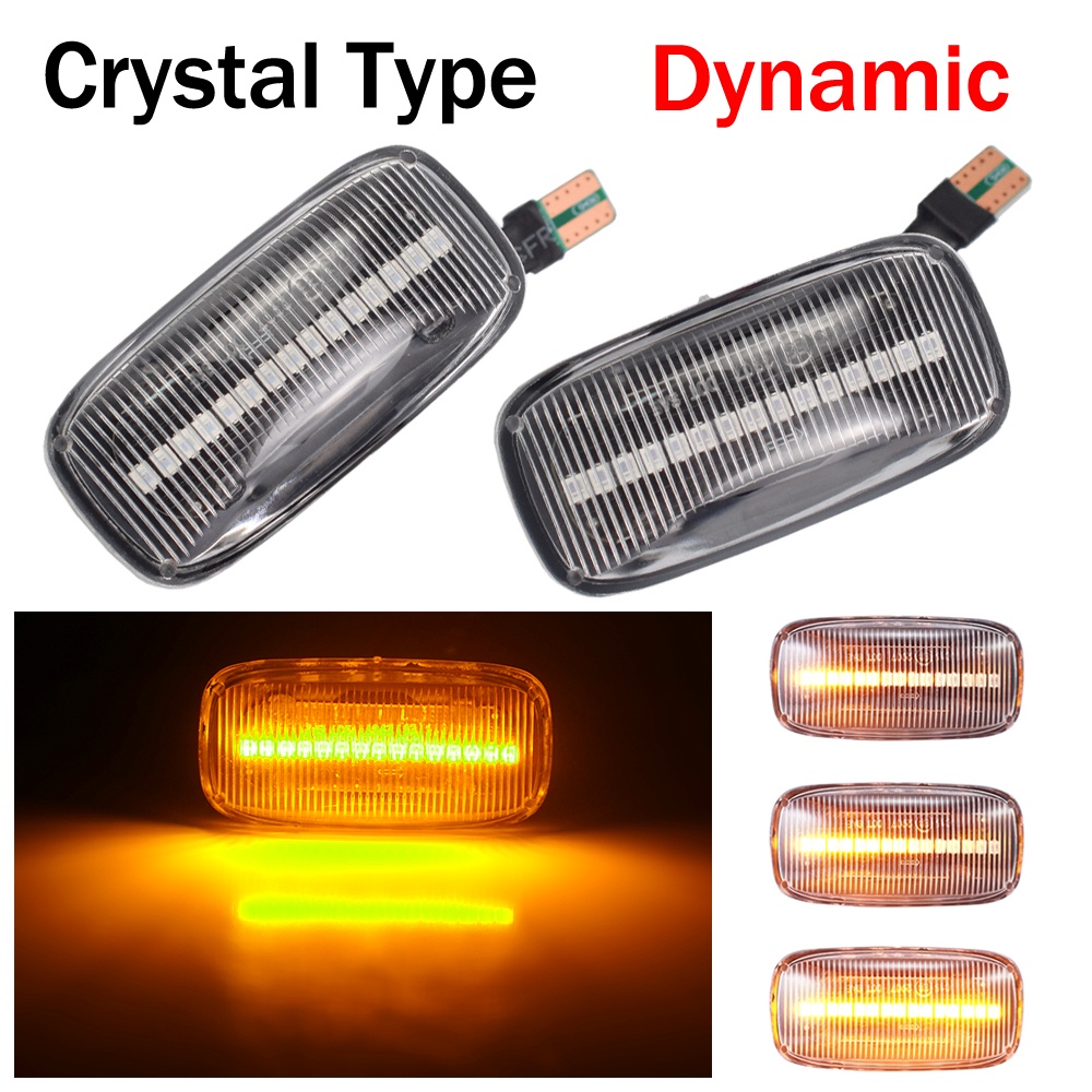 2Pcs LED Dynamic Turn Signal Light Side Marker Sequential Fender Lamp ...
