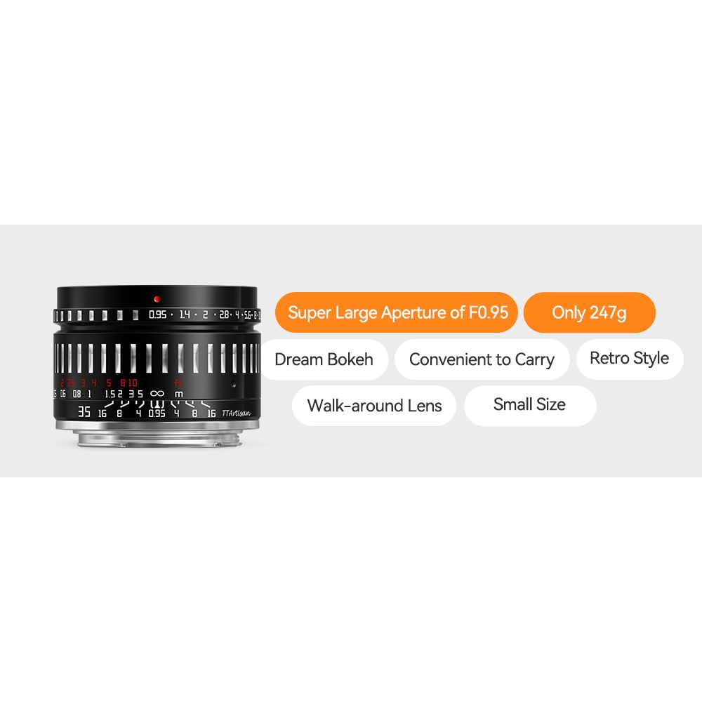 Ttartisan 35mm F0 95 Aps C Manual Focus Large Aperture Lens For E X