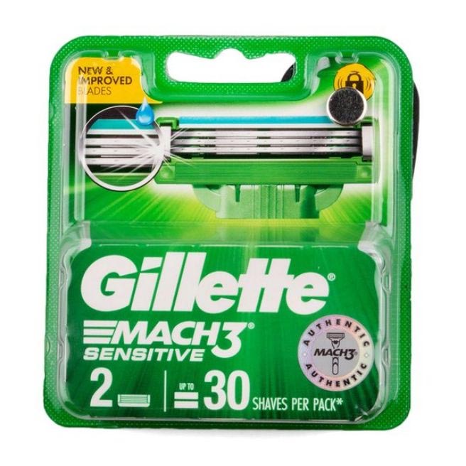 Gillette Mach 3 Sensitive 2 cartdriges 30 shaves per pack GDSFPH_S4 ...