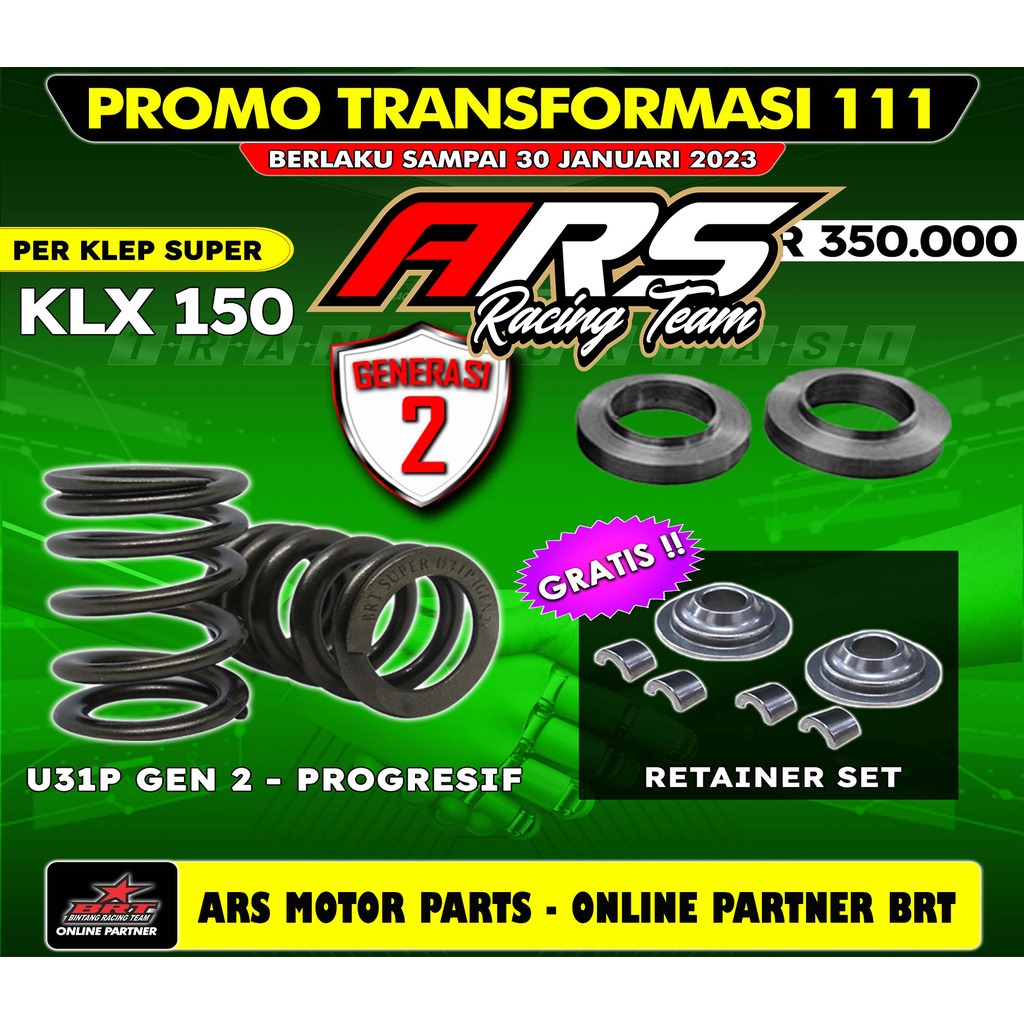 Per VALVE BRT PROGRESSIVE KLX 150 DTRACKER 150 CRF 150 + RETAINER + VALVE NAIL + GANJELAN ...
