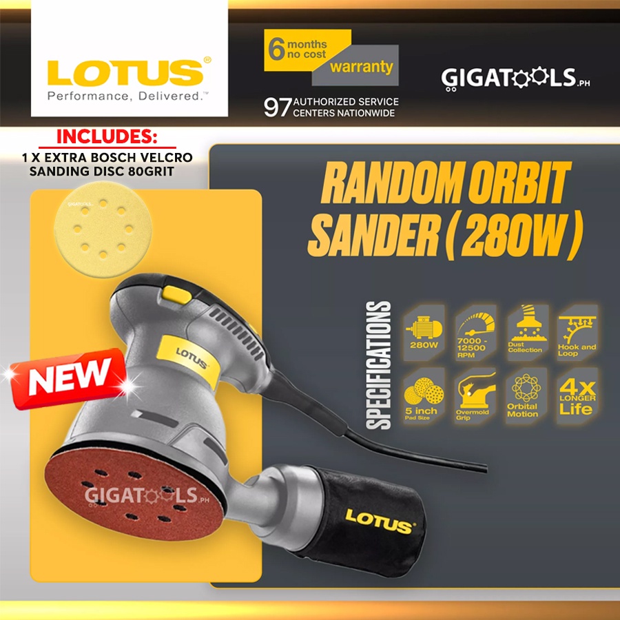 *NEW* Lotus LTEX310/SV 5-inches Random Orbit Sander 280W with EXTRA ...