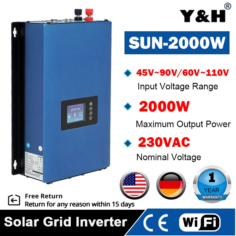 2000W Solar Grid Tie Inverter with Power Limiter MPPT MIcro Inversor ...