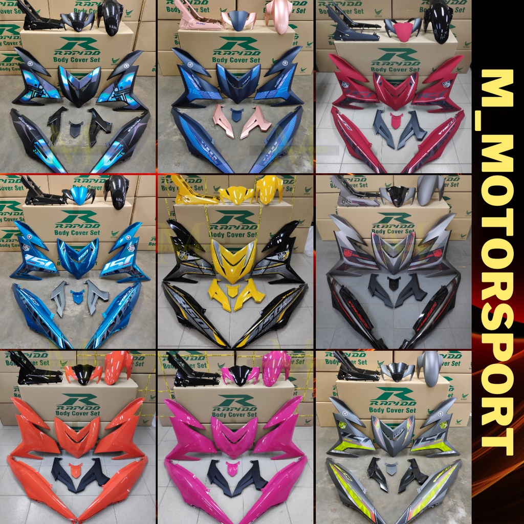 YAMAHA RAPIDO BODY COVER SET Y15 Y15ZR V2 (STICKER TANAM/AIRBRUSH) & (NO STICKER) Y15 Y15ZR ...