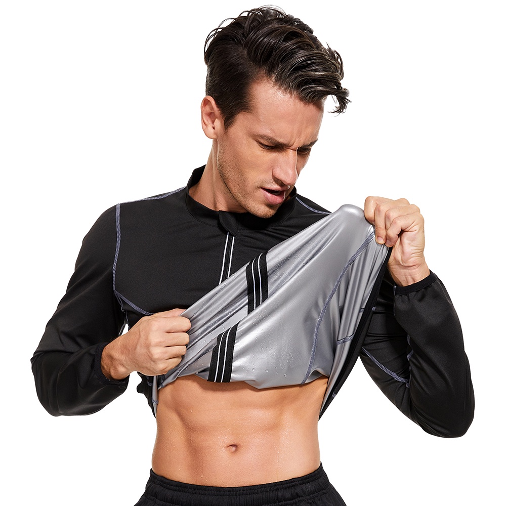 Men Tummy Shaper Sauna Blouse Sweat Sauna Flat Bellies Tops Gentlemen ...