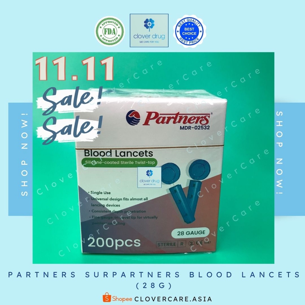 PARTNERS Blood Lancet (200 pcs) | Shopee Philippines