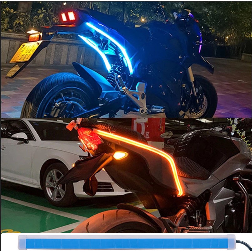 1pcs Motorcycle LED DRL Daytime Running Lights Tail Light Strip Flowing ...