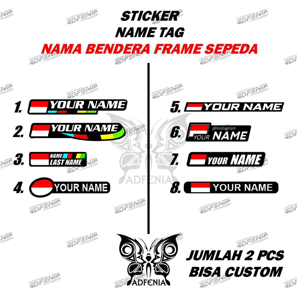 Bicycle Name Sticker Decal Name Frame Sticker Name Flag Logo Flag ...