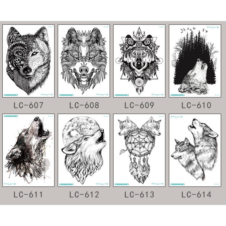 NEW Technology Magic Fake Arm Wolf Temporary Tattoo Sticker Sents ...