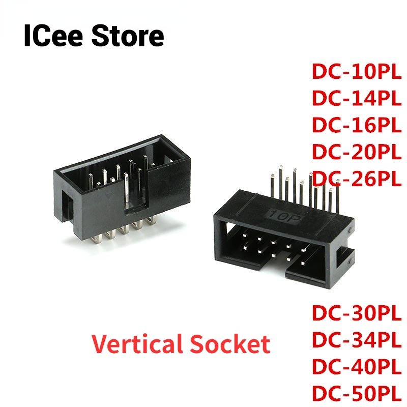 10Pcs DC3 Socket 2.54mm 6P 8P 10P 14P 16P 20P 26P 30P 34P 40P 50P JTAG Socket Header Connector ...