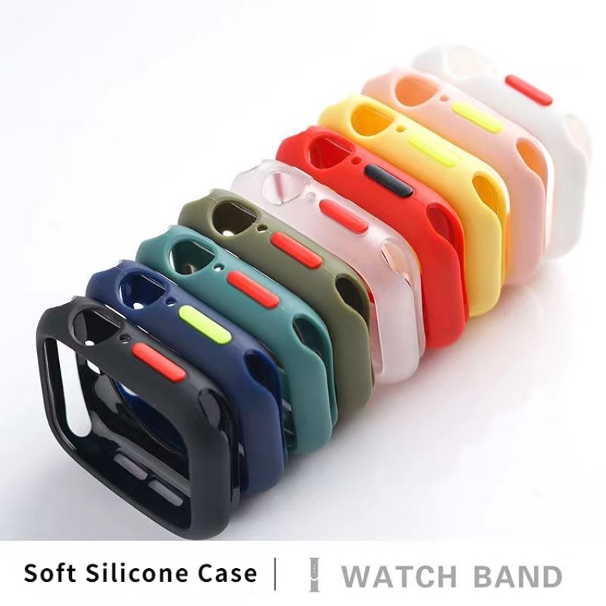 Two color silicon Case for Apple watch series Ultra 8 7 SE 6 5 4 3 2 1 ...