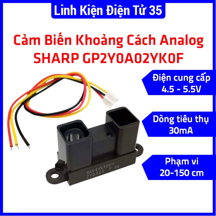 Analog infrared distance sensor SHARP GP2Y0A02YK0F, measures distance ...