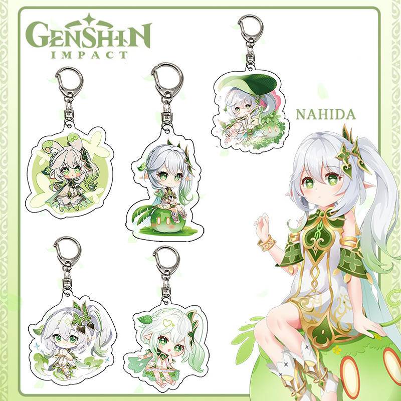 2022 Game Genshin Impact Cartoon Kawaii Cosplay Keychain NAHIDA Keyring ...