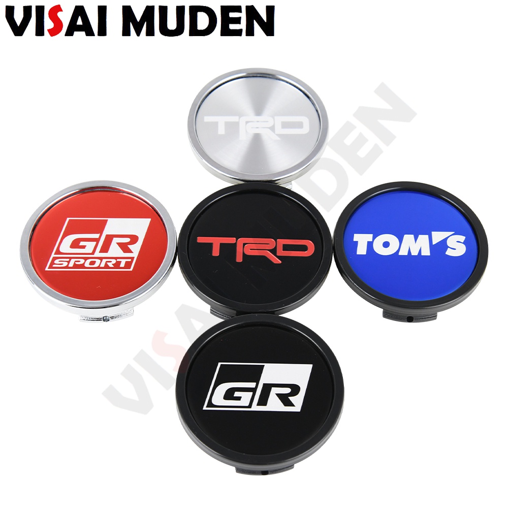 4PCS OD 57.5MM / ID 51.5MM Rim Cap GR TRD TOM'S Emblem Wheel Center Hub ...