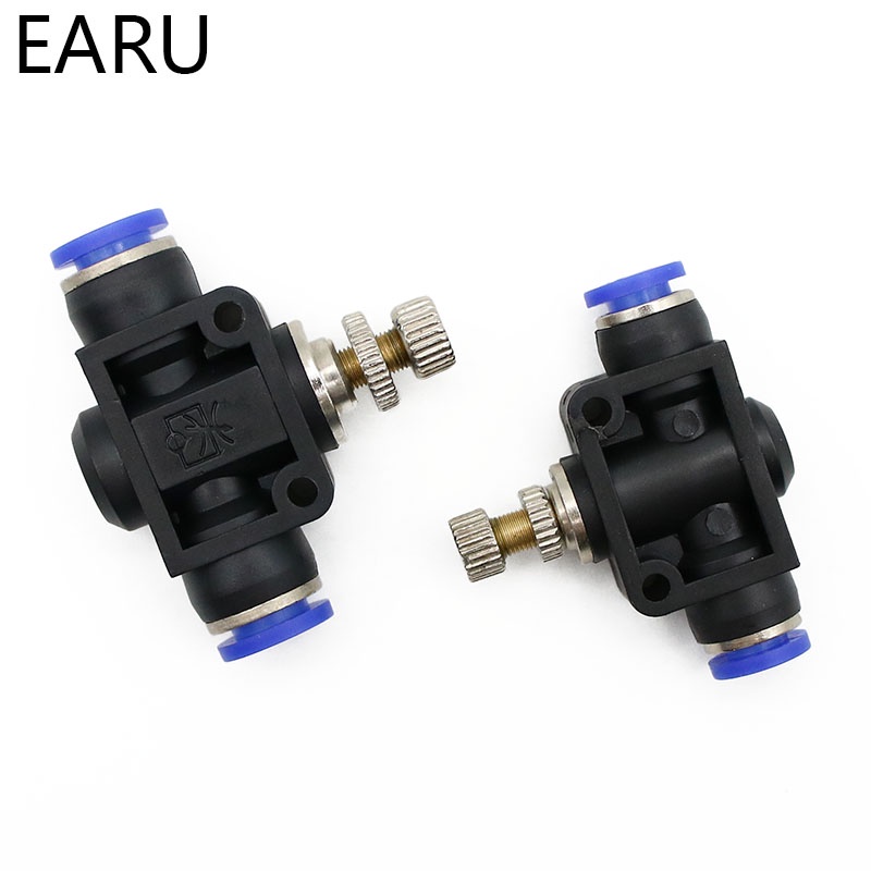 Pneumatic Airflow Regulator 4mm 6mm 8mm 10mm 12mm OD Hose Tube Gas Flow Adjust Valve Connector ...