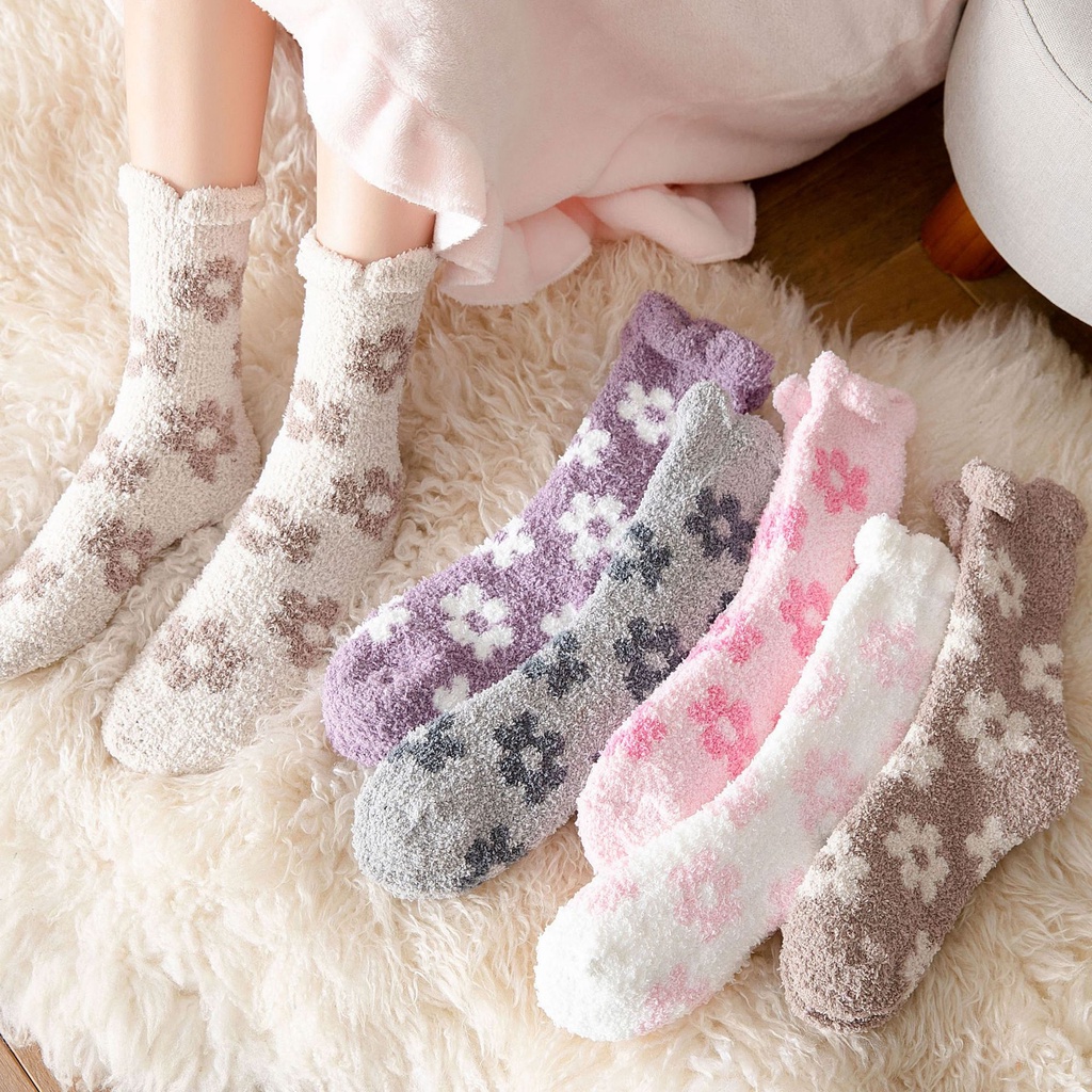 Womens Casual Fuzzy Socks Winter Soft Fluffy Warm Cozy Comfy Thick ...