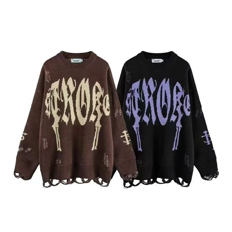 [SEI HOME] American Vintage Street Hong Kong Style Loose Sweater Long ...