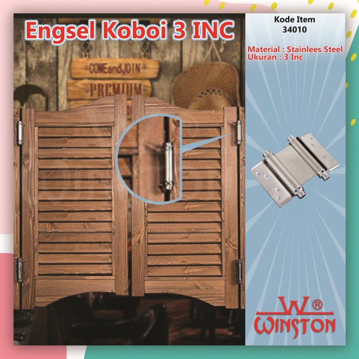 Winston STAINLESS 3inc Cowboy Hinges/3Inc Reversible Door Hinges ...