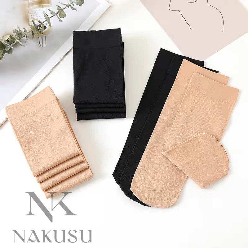 Nakusu Women's Nylon Elastic Ankle Socks Sheer Stocking Thick Silk ...