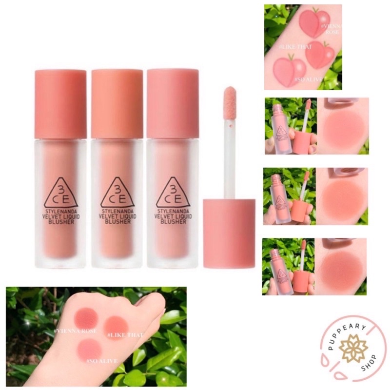 3CE VELVET/SHEER LIQUID BLUSHER 3.4G 3CE Dipped Blush / | Shopee ...