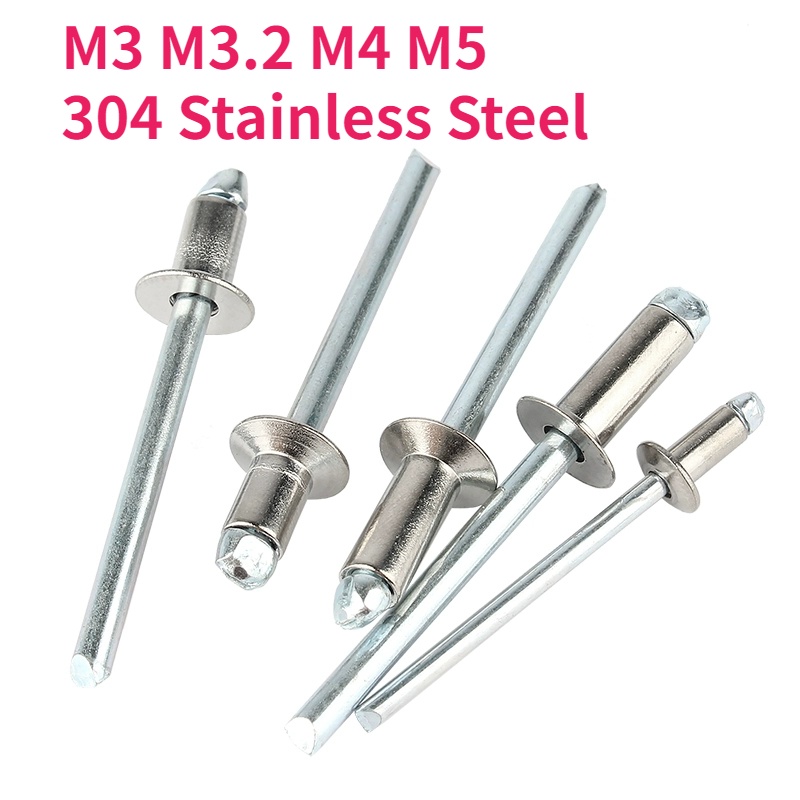 M3 M3.2 M4 M5 304 Stainless Steel Pop Rivets Countersunk Head Blind ...