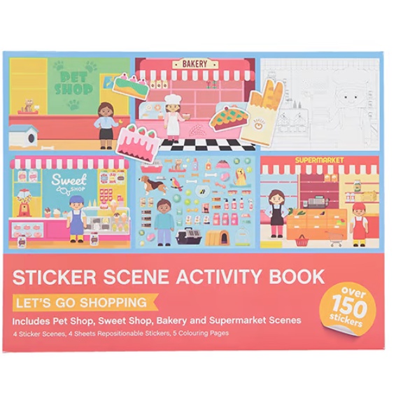 Sticker Scene Activity Book with Coloring Pages by ANKO Animals and ...