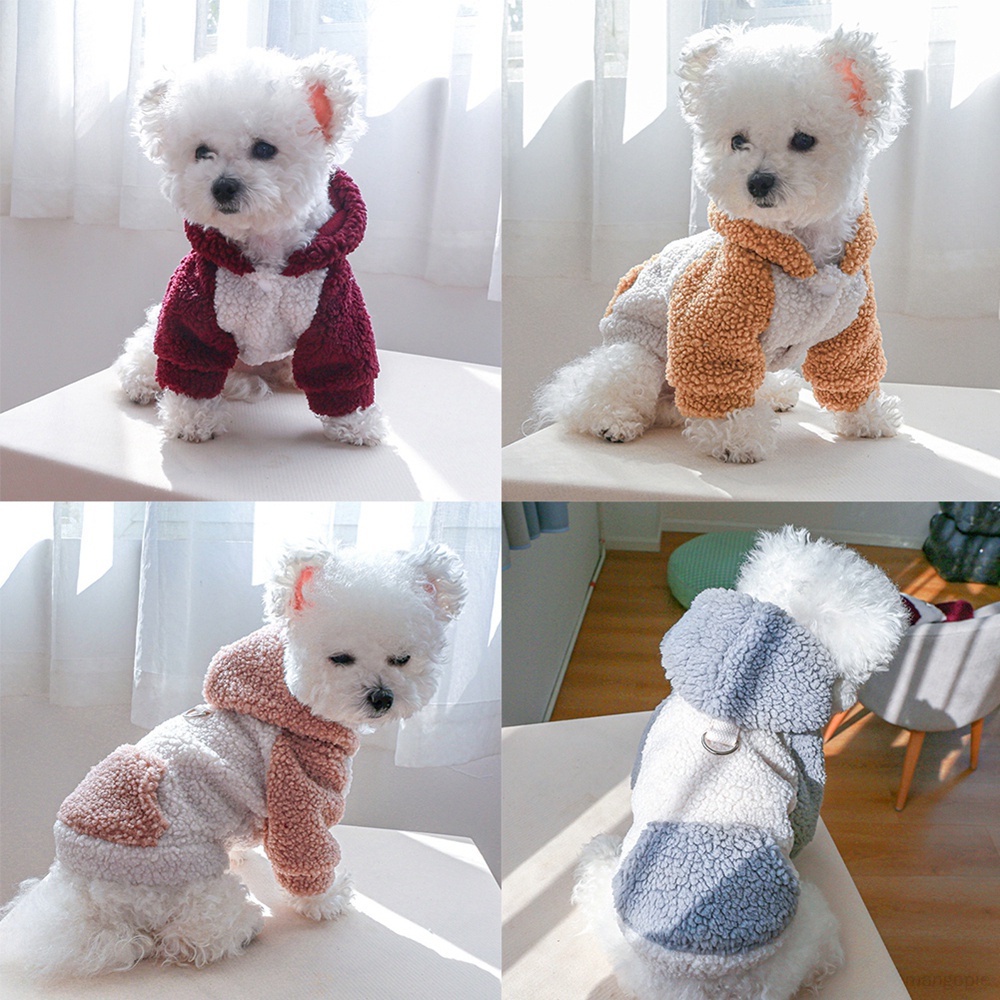 Winter Pet Dog Clothes with D-Ring Thick Dog Winter Clothes Dog Hoodie ...