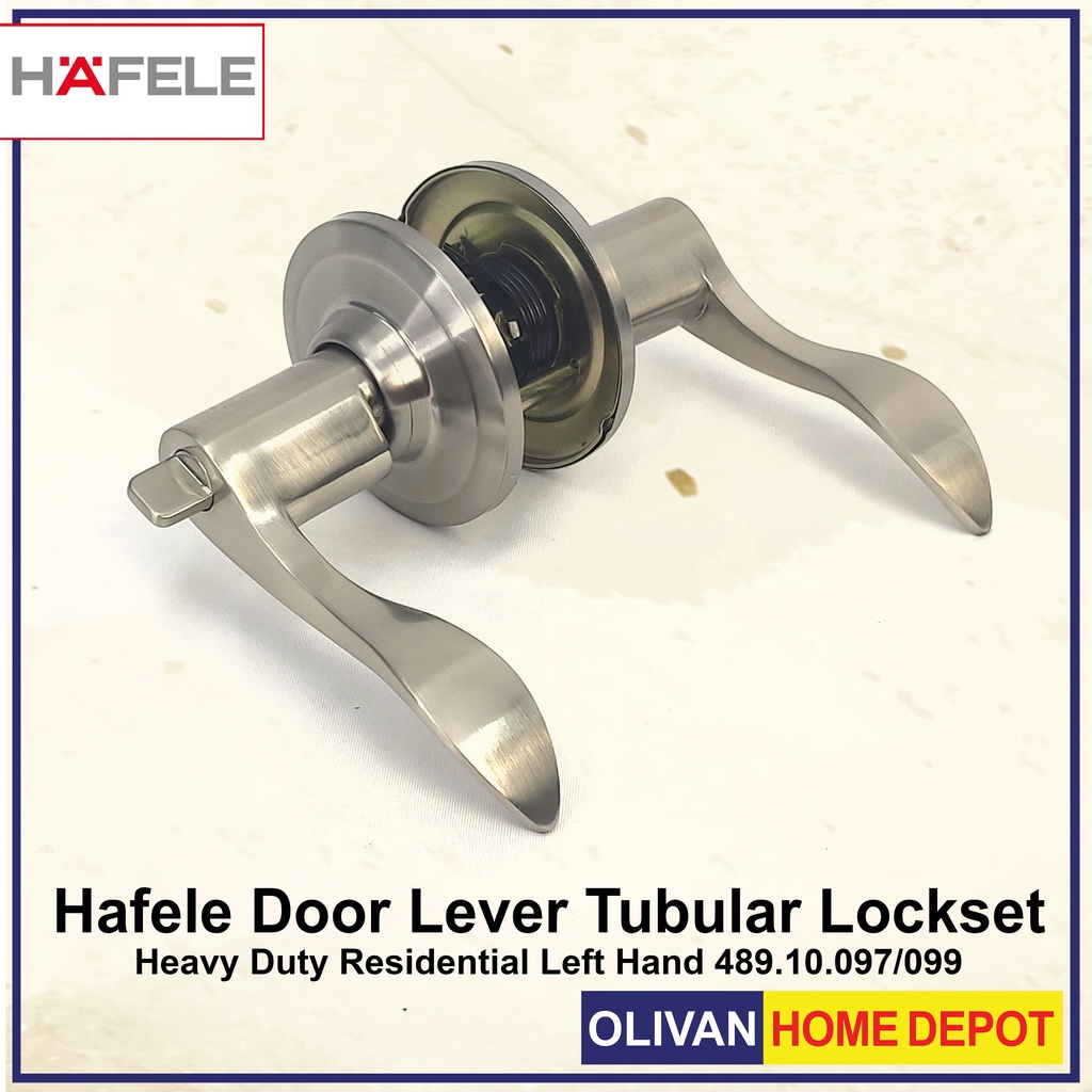 HAFELE Heavy Duty Residential Door Lever Tubular Lockset Left Hand 489. ...
