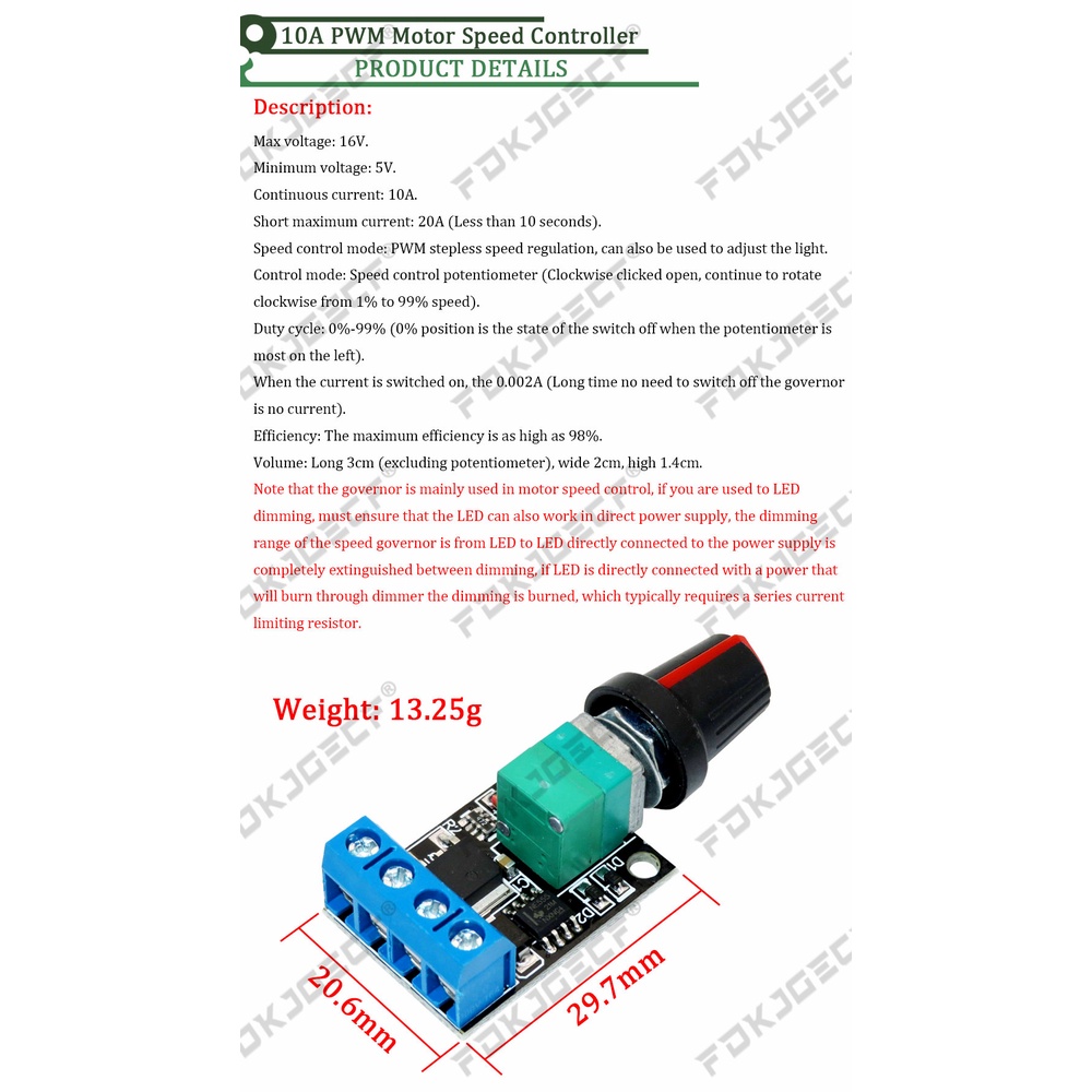 5V 12V 10A Voltage Regulator PWM DC Motor Speed Controller Governor ... 5V 12V 10A Voltage Regulator PWM DC Motor Speed Controller Governor ...
