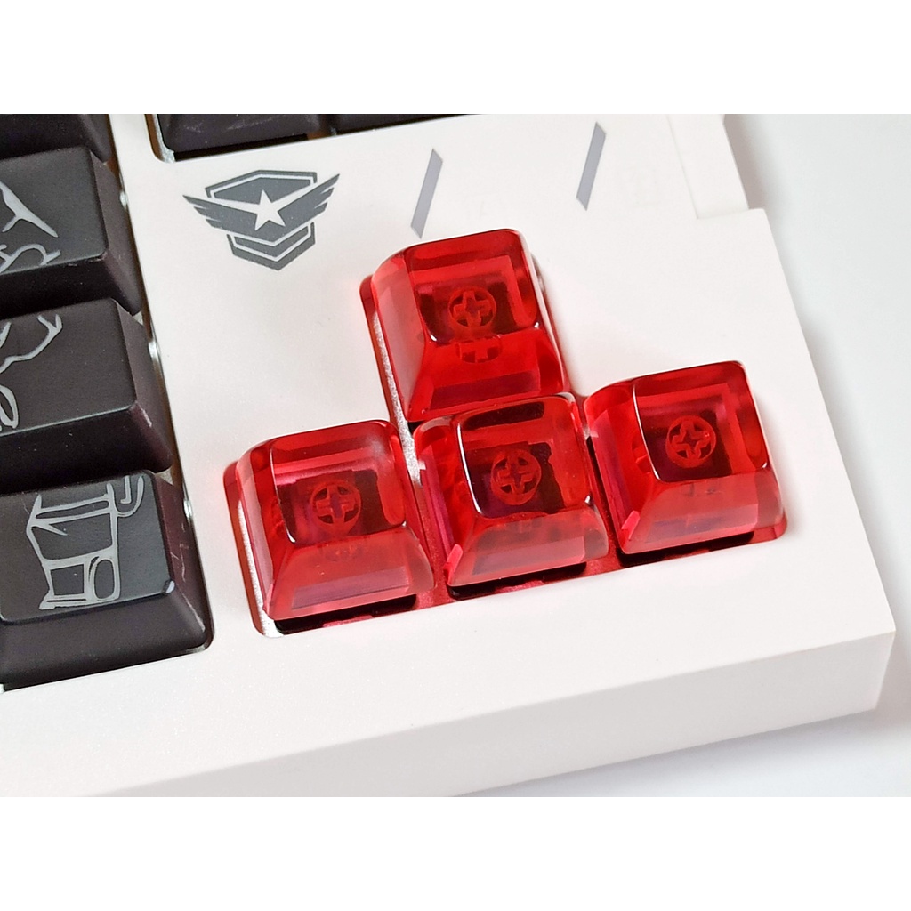Handmade Resin Keycap SAR3 Highly Resin Translucent Keycap Red ...