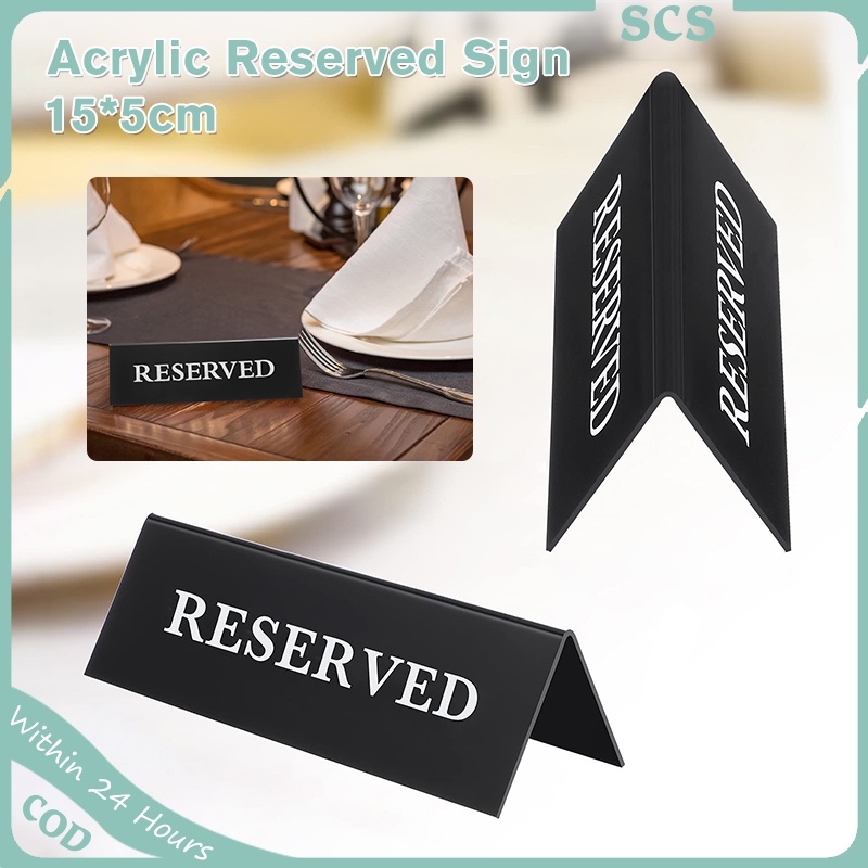 Reserved Sign Acrylic RESERVED Table Board Hotel Restaurant Reserved ...
