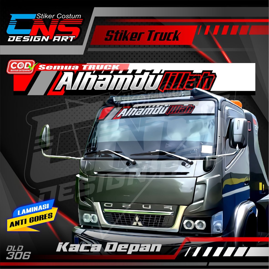 ALHAMDULILLAH Decal Sticker Windshield Variations for All Trucks Canter ...