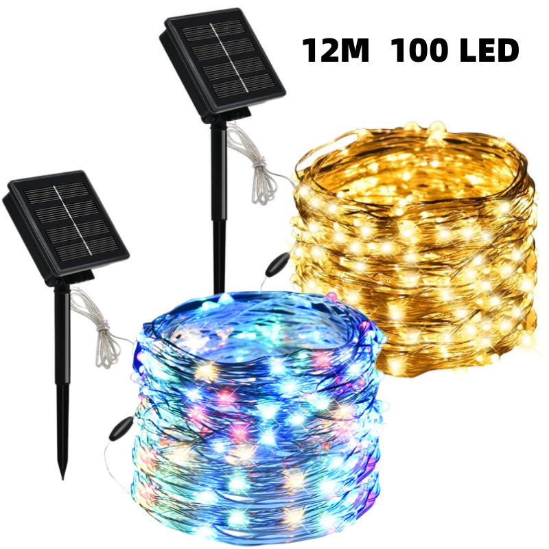 12M Series Solar Christmas String Lights Outdoor Waterproof Xmas Lite ...