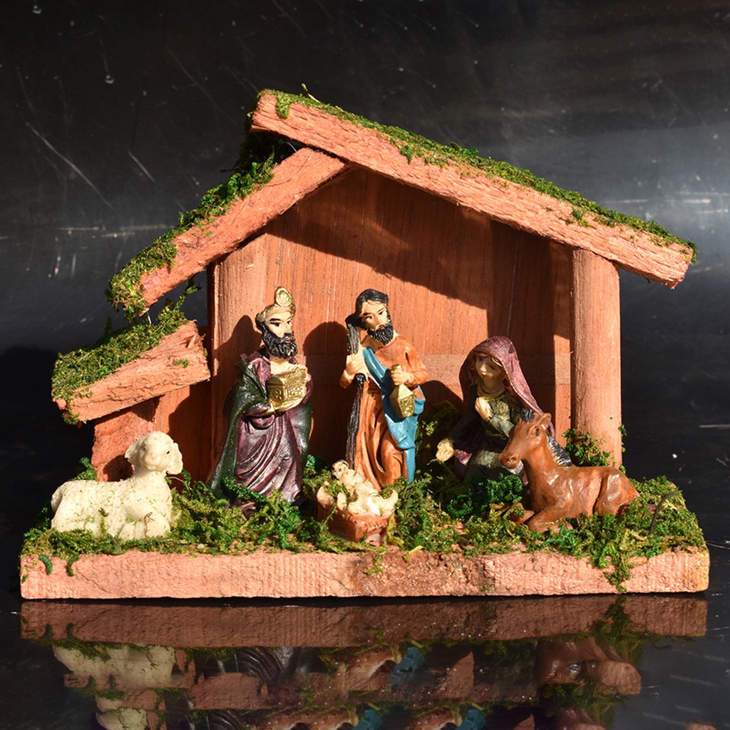 [Simple] Nativity Scene Christmas Indoor Living Decorations Statue ...