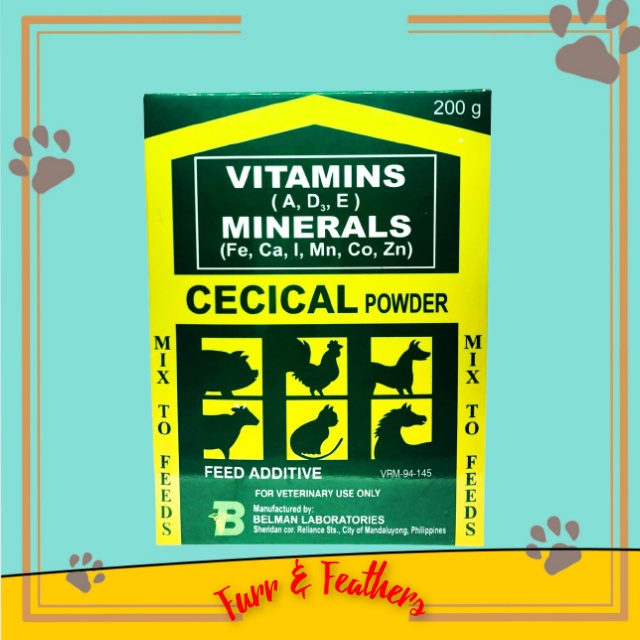 Cecical Powder Vitamins + Minerals Feed Additive 200 Grams Cecical feed ...