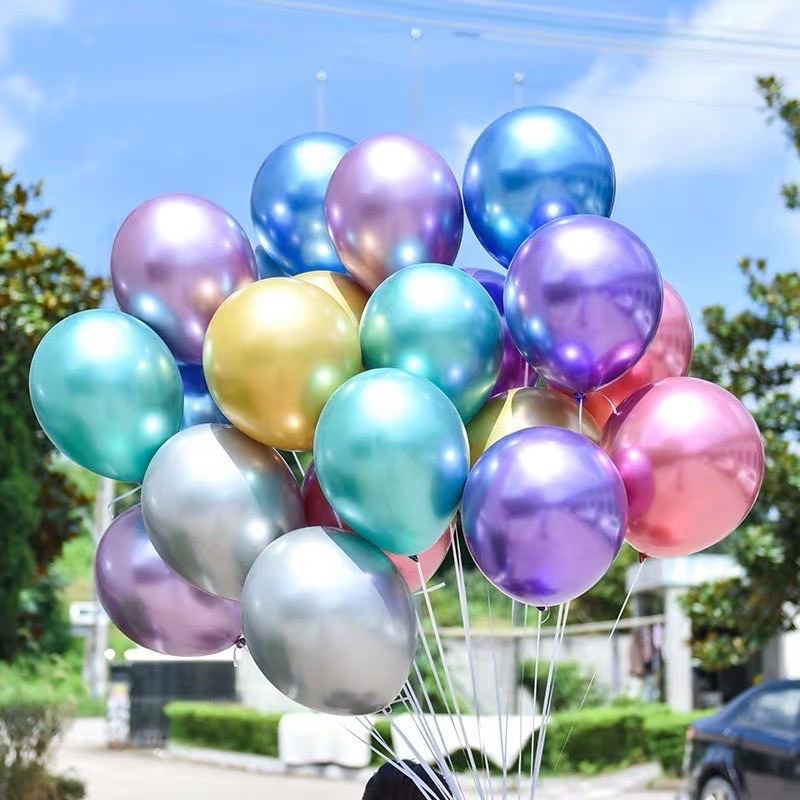 10pcs 10 inches Chrome Shiny Metallic Balloons Birthday Wedding Party ...