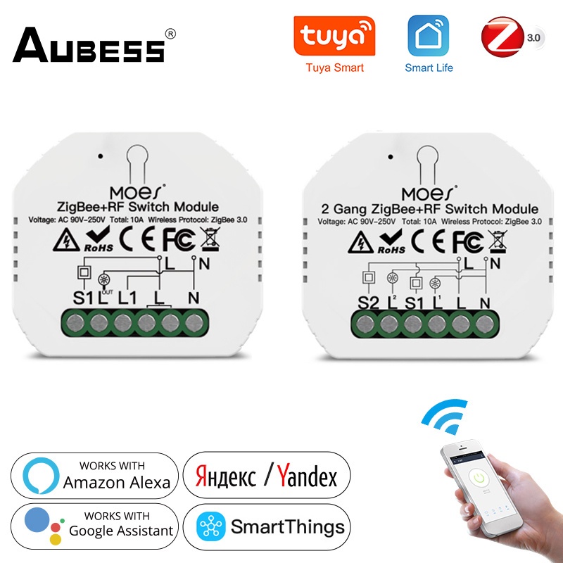 Aubess ZigBee 3.0 Smart Switch Tuya 1/2 Gang Smart Light Switch Relay ... Aubess ZigBee 3.0 Smart Switch Tuya 1/2 Gang Smart Light Switch Relay ...