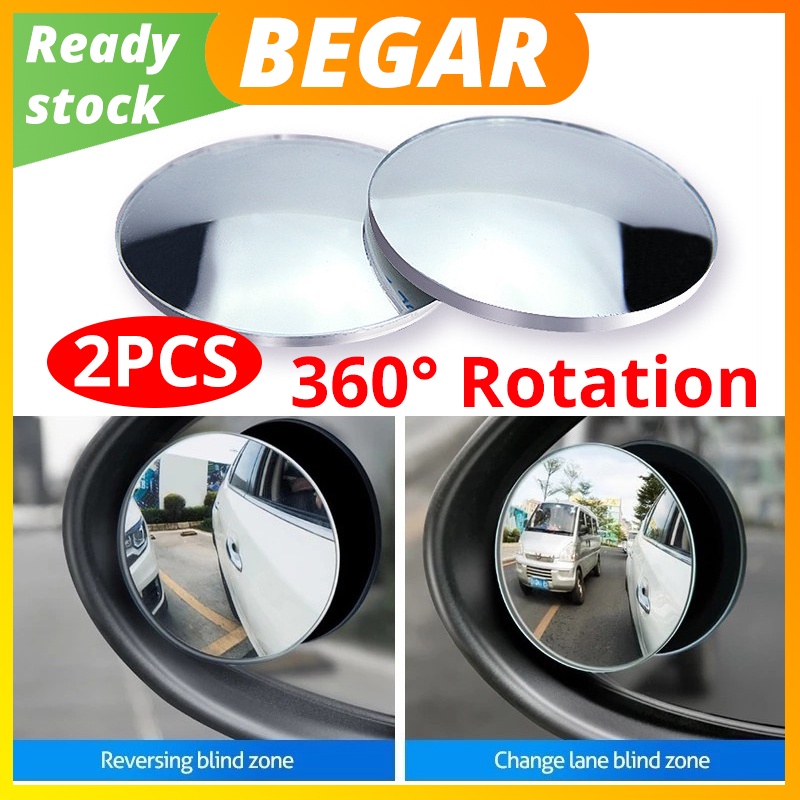 2pcs Car Motorcycle Blind Spot Mirror Waterproof 360 Rotatable Wide ...