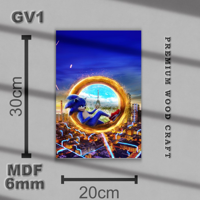 HIASAN DINDING Poster Sonic Wall Decor - Wall Hanging Movie - Wall ...
