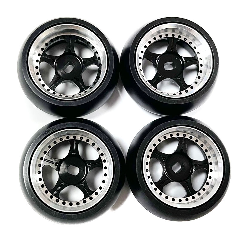 4 Pcs RC Rubber Drift Tyre Hard Anodized Wheel Rims for Wltoys K969 ...