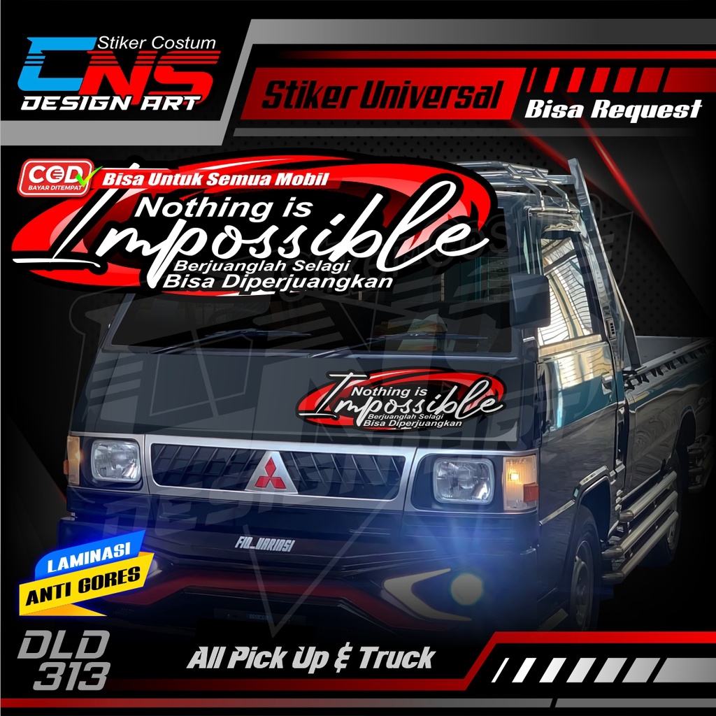 Simple Variation Decal Sticker NOTHING IS IMPOSSIBLE Motif Can be used ...