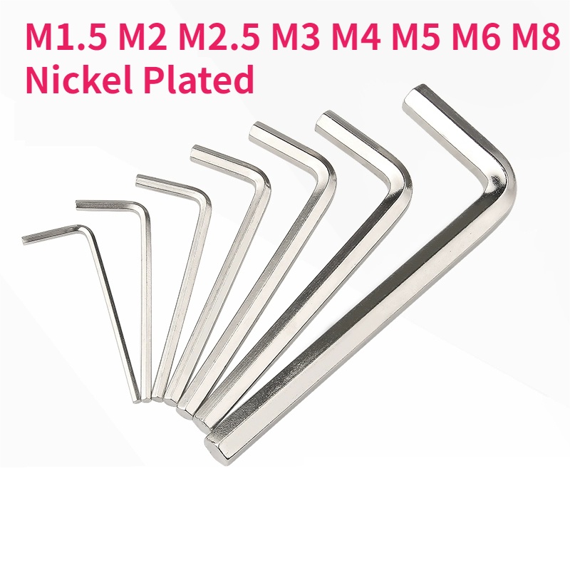 M1.5 M2 M2.5 M3 M4 M5 M6 M8 Nickel Plated Hexagon Wrench L Shaped Hex ...