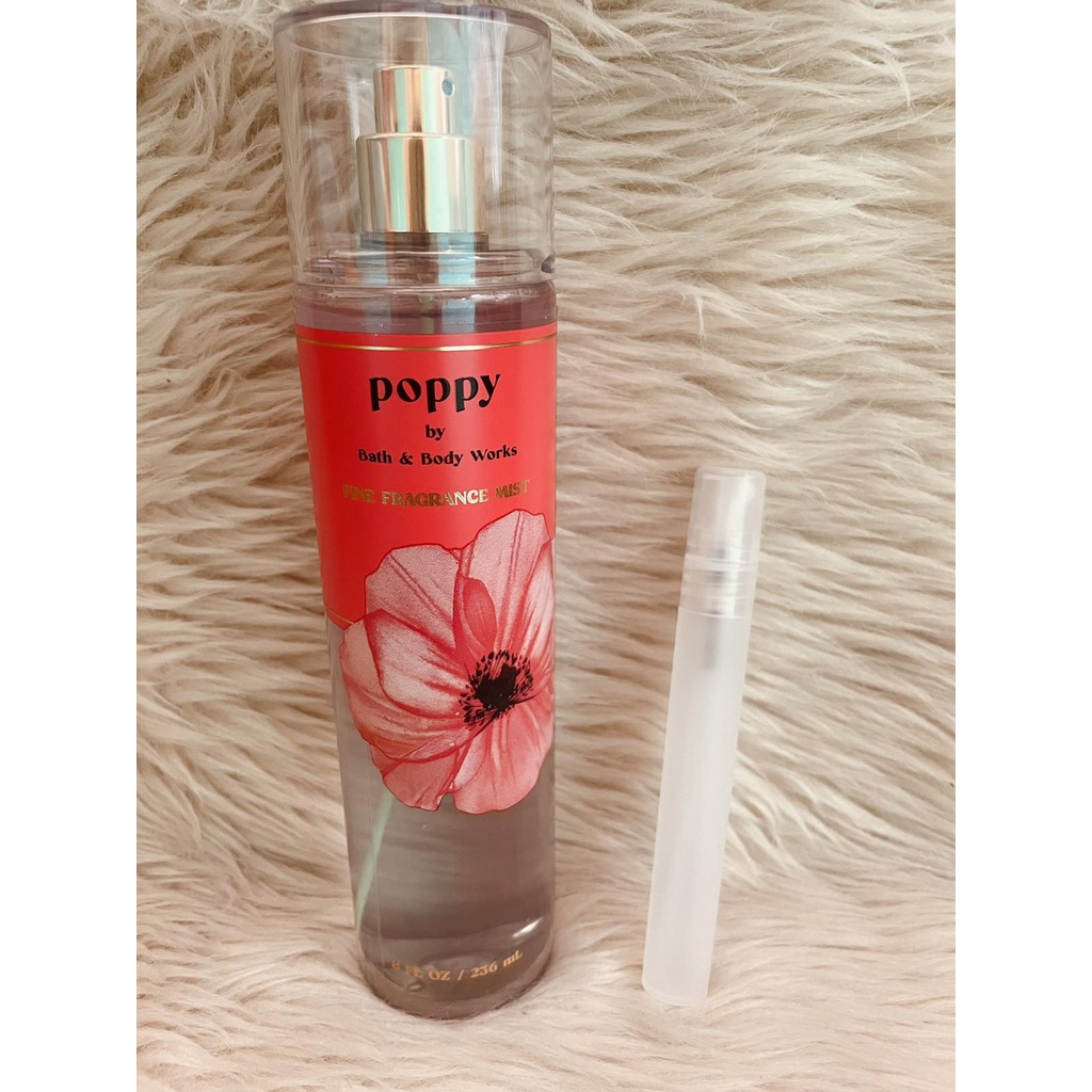 10 ML POPPY Bath & Body Works Fine Fragrance Mist Decant | Shopee ...