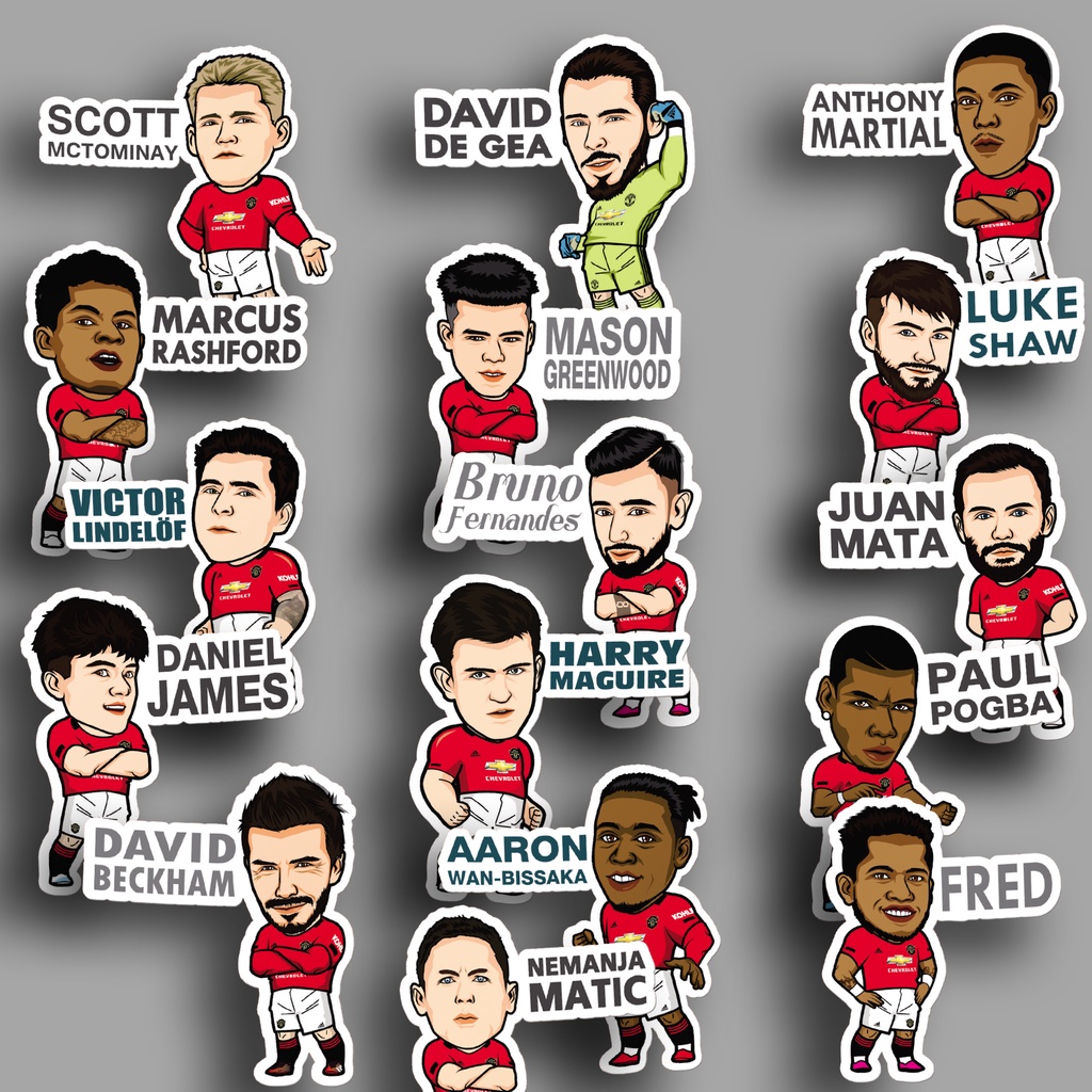 Manchester United Football Player Logo Aesthetic Sticker For Motorcycle ...
