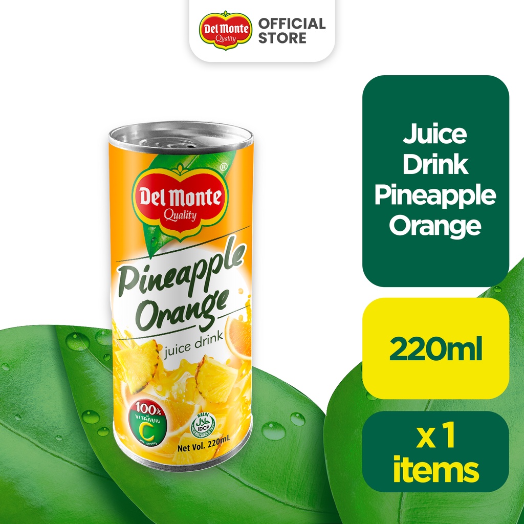 Del Monte Pineapple Orange Juice Drink With Real Fruits And 100 Vitamin C 220ml Shopee