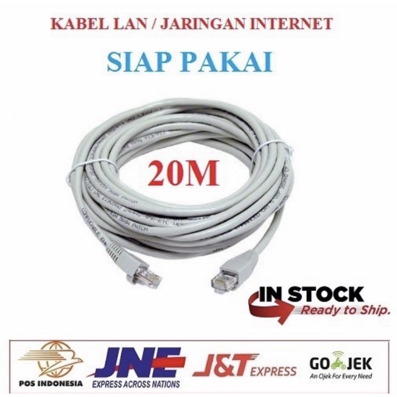 RJ45 CAT5e 20M UTP LAN Cable - Ready to Use Internet Data | Shopee ...
